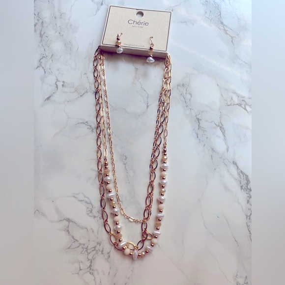 Cherie | Jewelry | Cherie New York Necklace And Earring Set | Poshmark